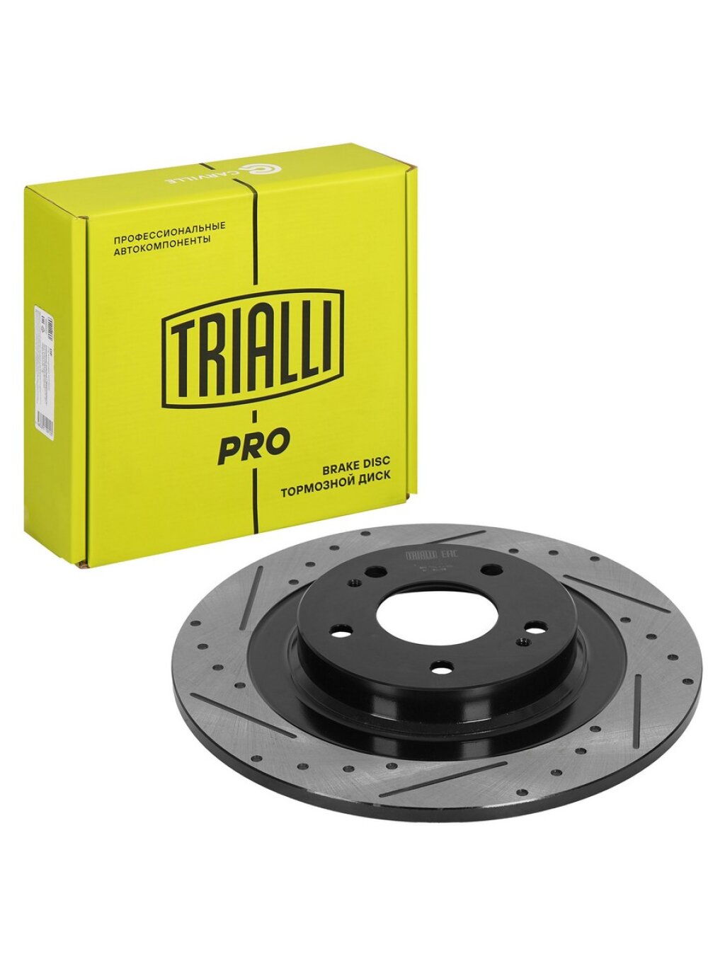 Диск тормозной задний d=302 PRO (перфорированный, слотированный, окрашенный) TRIALLI DF 142s