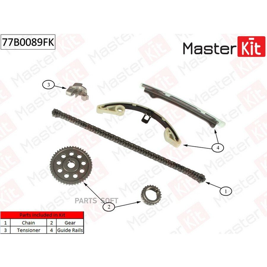 77B0089FK MASTERKIT Компл. цепи ГРМ Honda Jazz/Civic 1.3i L13 05- MASTERKIT 77B0089FK | цена за 1 шт