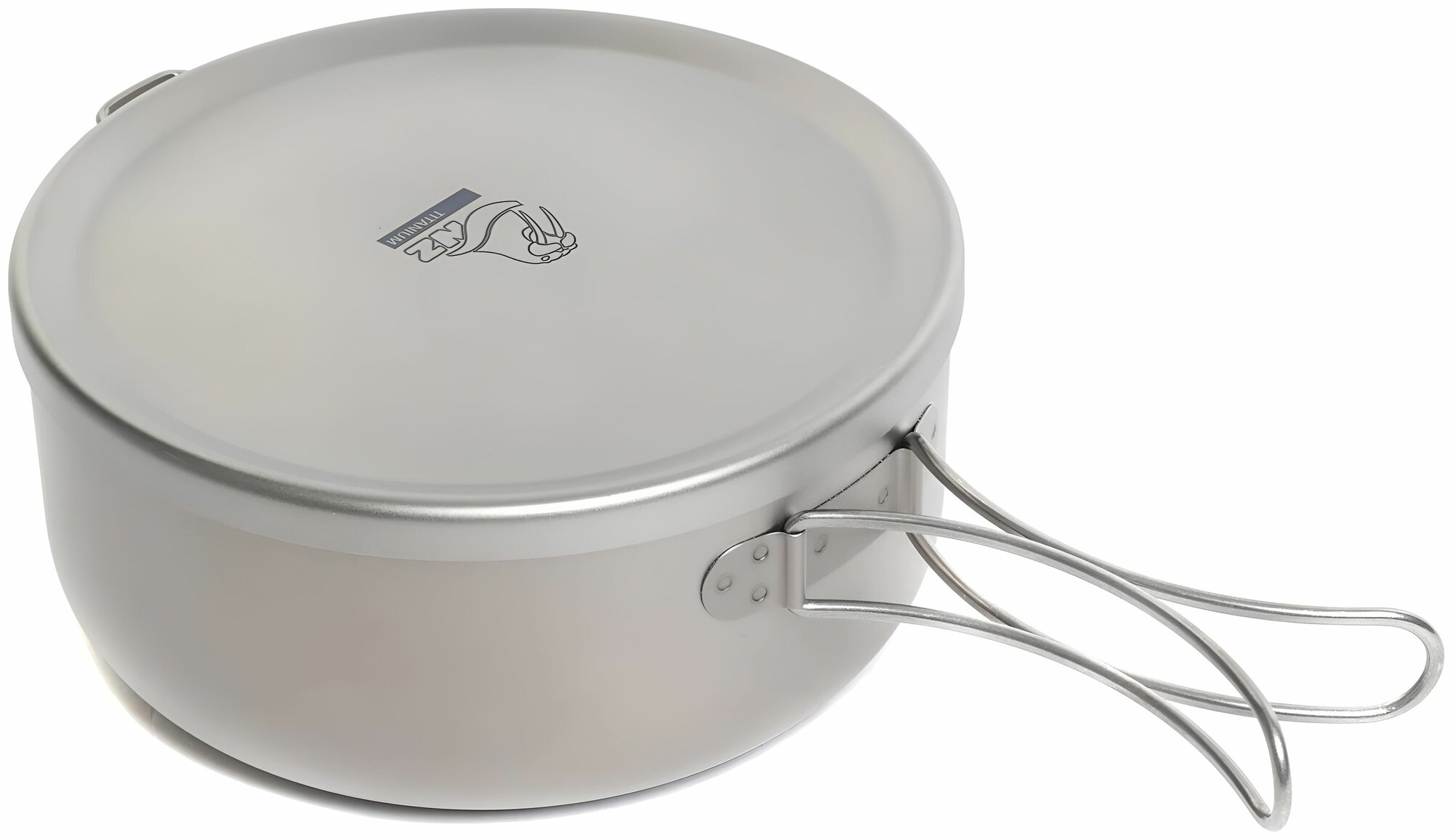 Кастрюля Kovea NZ TBS-1200, титановая, складные ручки, серая, 1.2 л