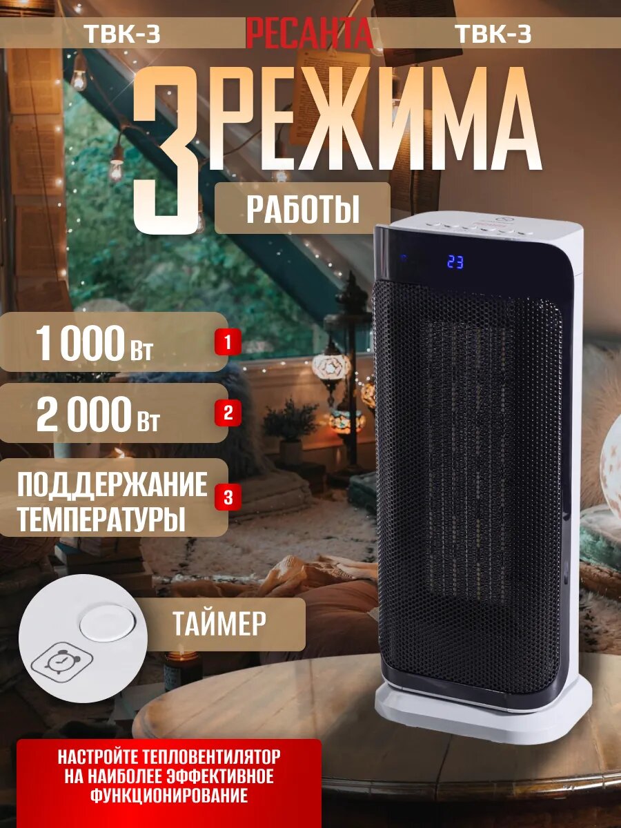 Обогреватель для дома тепловентилятор ветерок 2000 Вт — фото 1