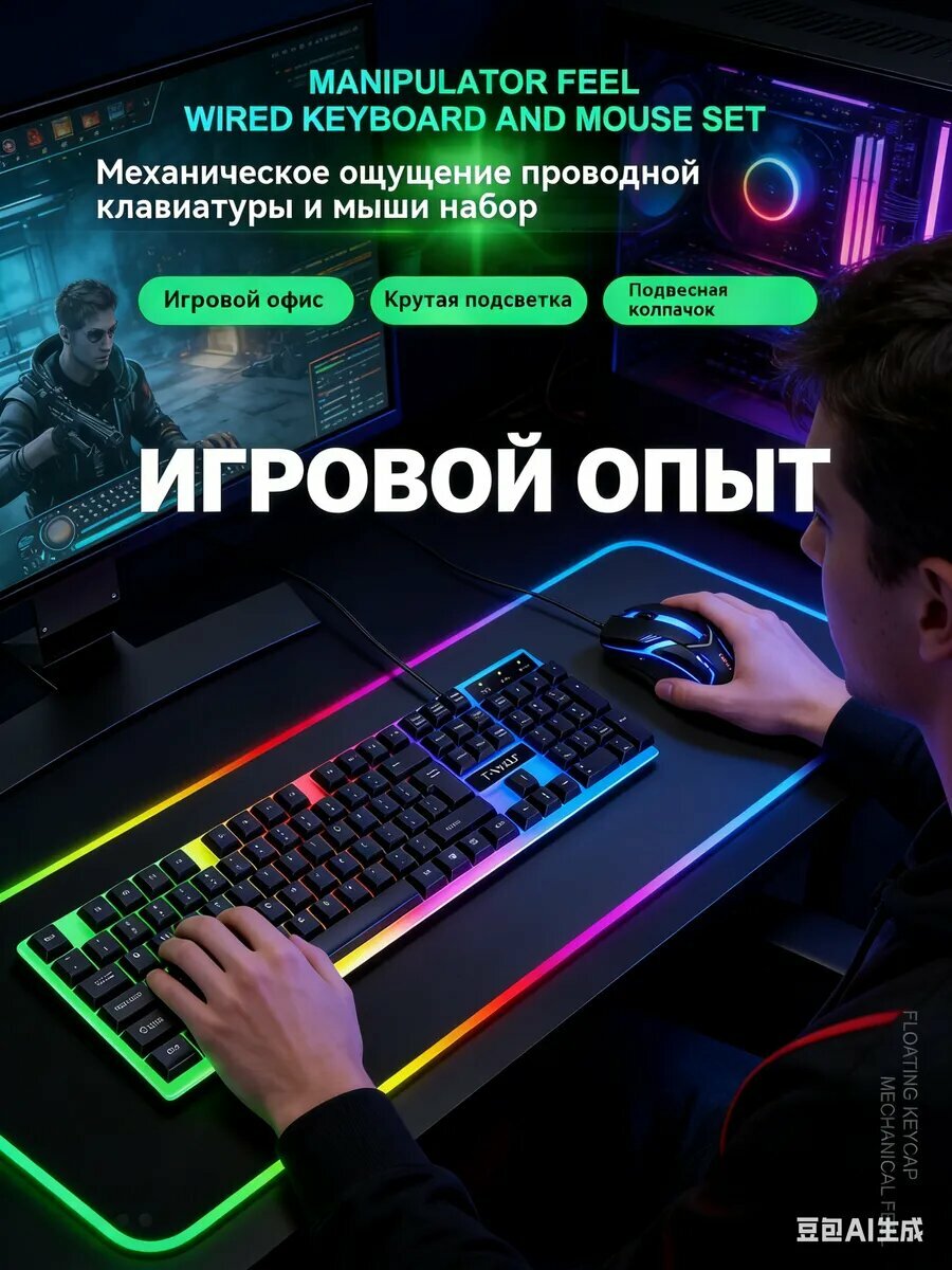 Набор клавиатура и мышь игровая бесшумная