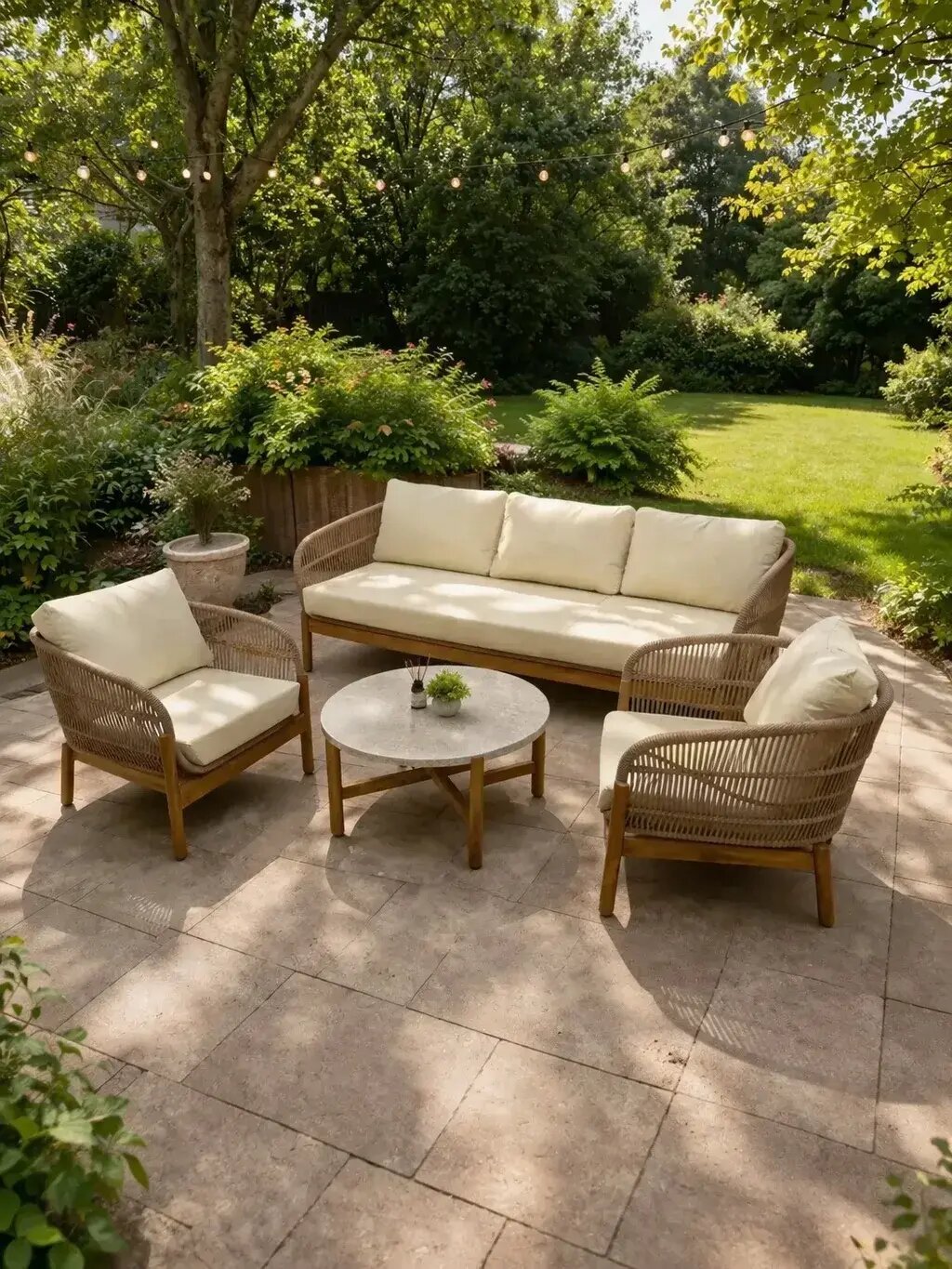 Набор садовой мебели Royal Family ELEONORA, лаунж-зона с 3-х местным диваном из акации