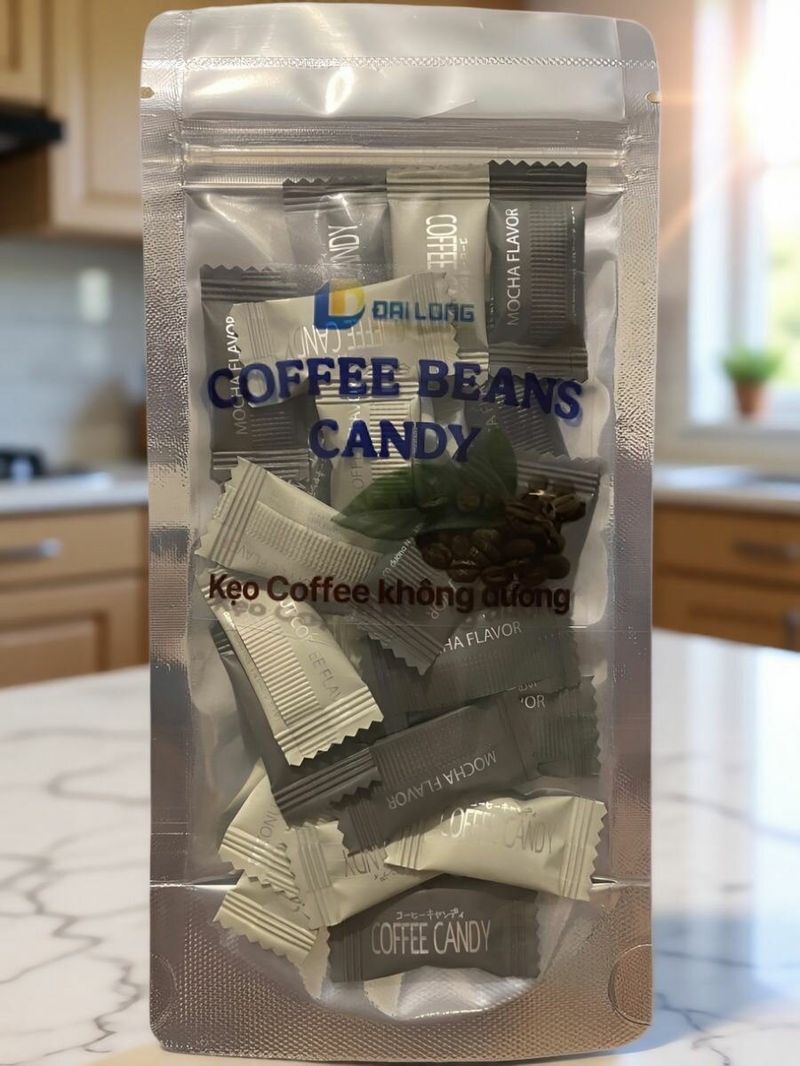 Конфеты со вкусом кофе, 2 вкуса, мокка, кофе с кокосом, без сахара, Dai Long, 33 г, Вьетнам