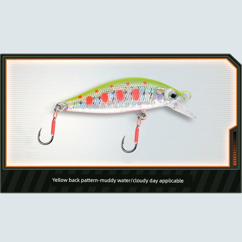 Микроприманка-минноу, медленно тонущая, для ловли форели в ручьях, красноокой рыбы, белоногой рыбы, с одинарным