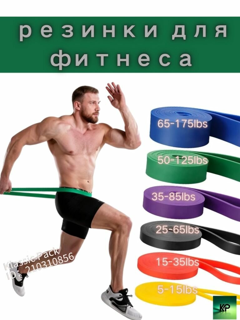 Резинки для фитнеса и подтягиваний жгуты эспандер ленточный универсальный для дома, зала и турника