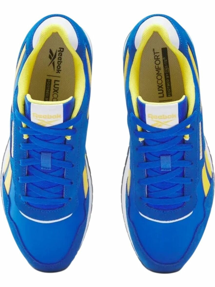 Кроссовки Reebok Glide, полнота F, размер 7 US, синий/желтый/белый — фото 1