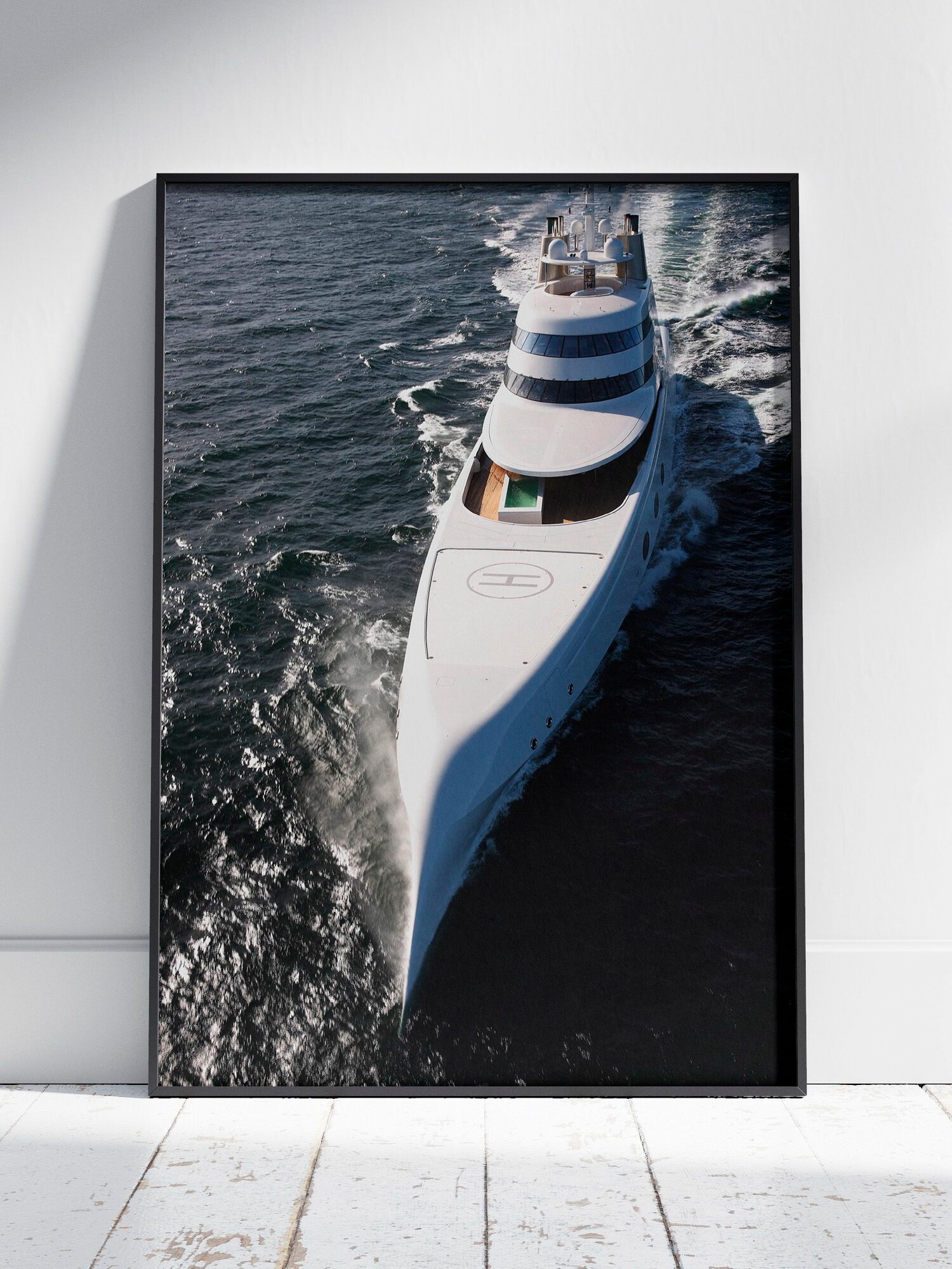Плакат на стену для интерьера Транспорт и техника (Мотор Яхта А - Motor Yacht A 2) - Постер по машине формата A4 (21x30 см)