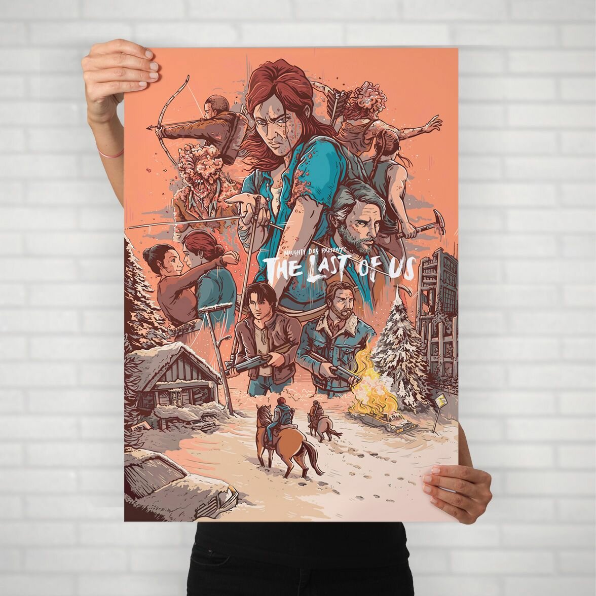 Плакат на стену для интерьера The Last of Us (Общее 2) - Постер по игре формата А1 (60x84 см)