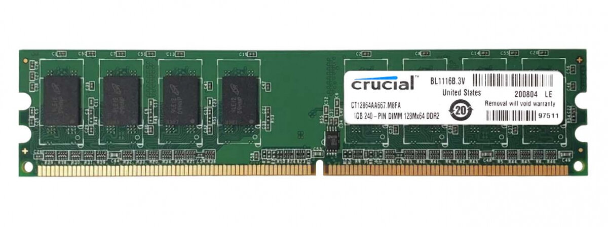 Оперативная память Crucial CT12864AA667. M8FA DDRII 1024Mb
