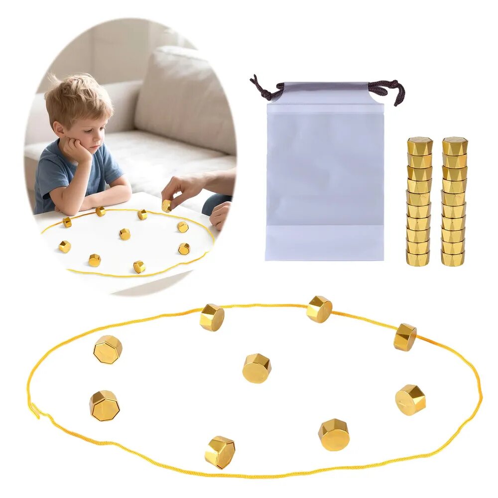 Магнитные шахматы в подарочной коробке с 20 золотыми фигурами