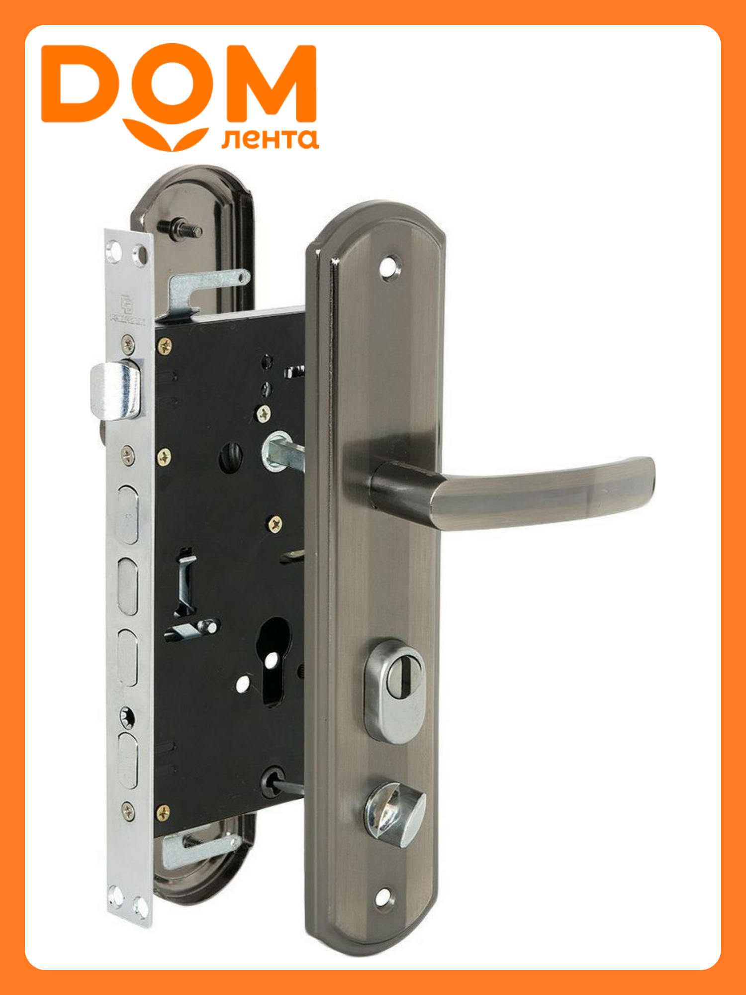 Замок Palladium 505, цилиндровый, для металлических дверей, правая сторона, серый