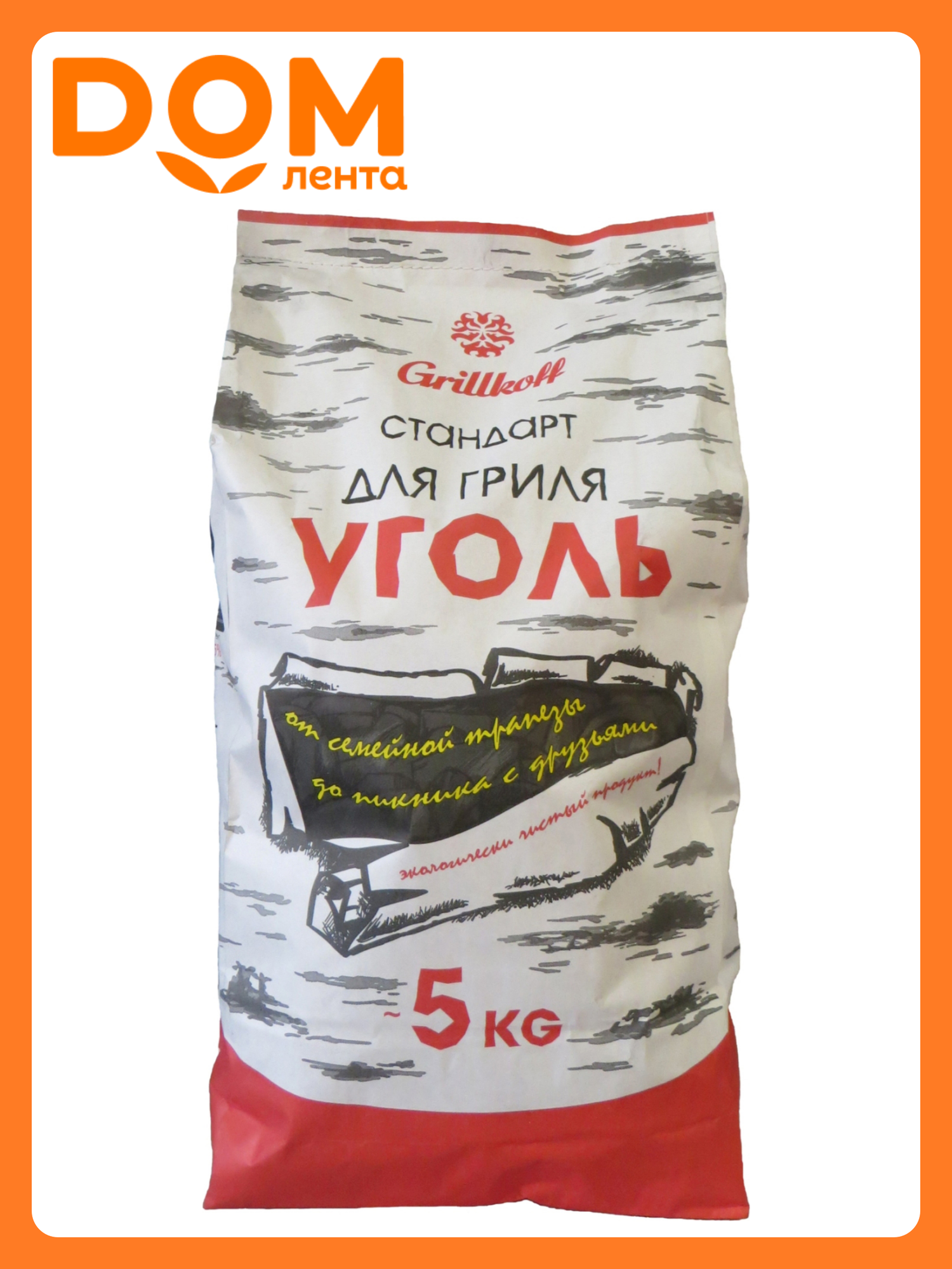 Уголь древесный Грилькофф Стандарт 5 кг