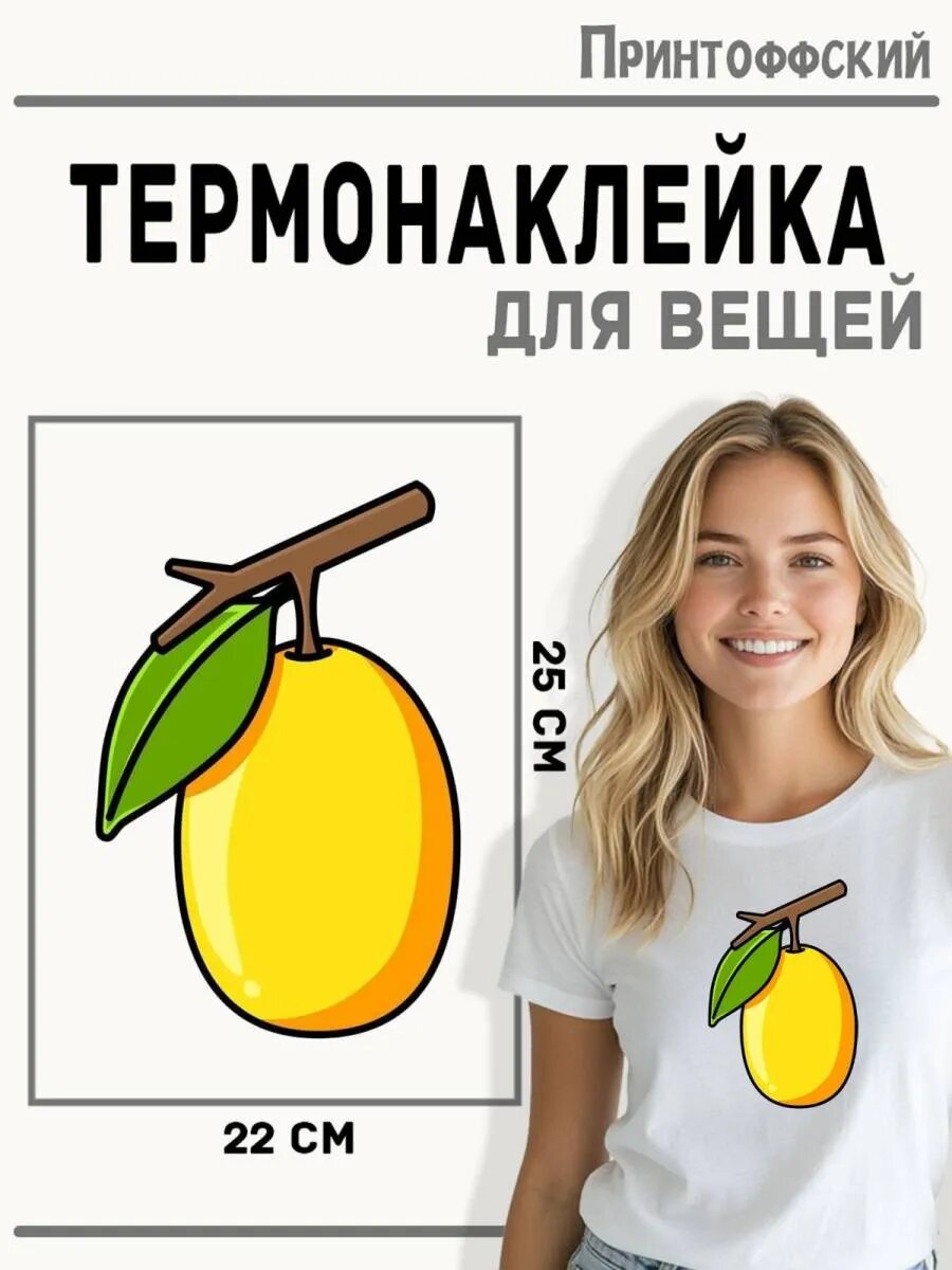 Термонаклейка для одежды и аксессуаров DTF-печать Лимон — фото 1