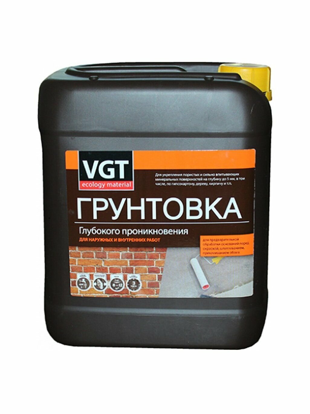 Грунтовка VGT ВД-АК-0301 акриловая глубокого проникновения 5 кг для внутренних и наружных работ, водно-дисперсионная