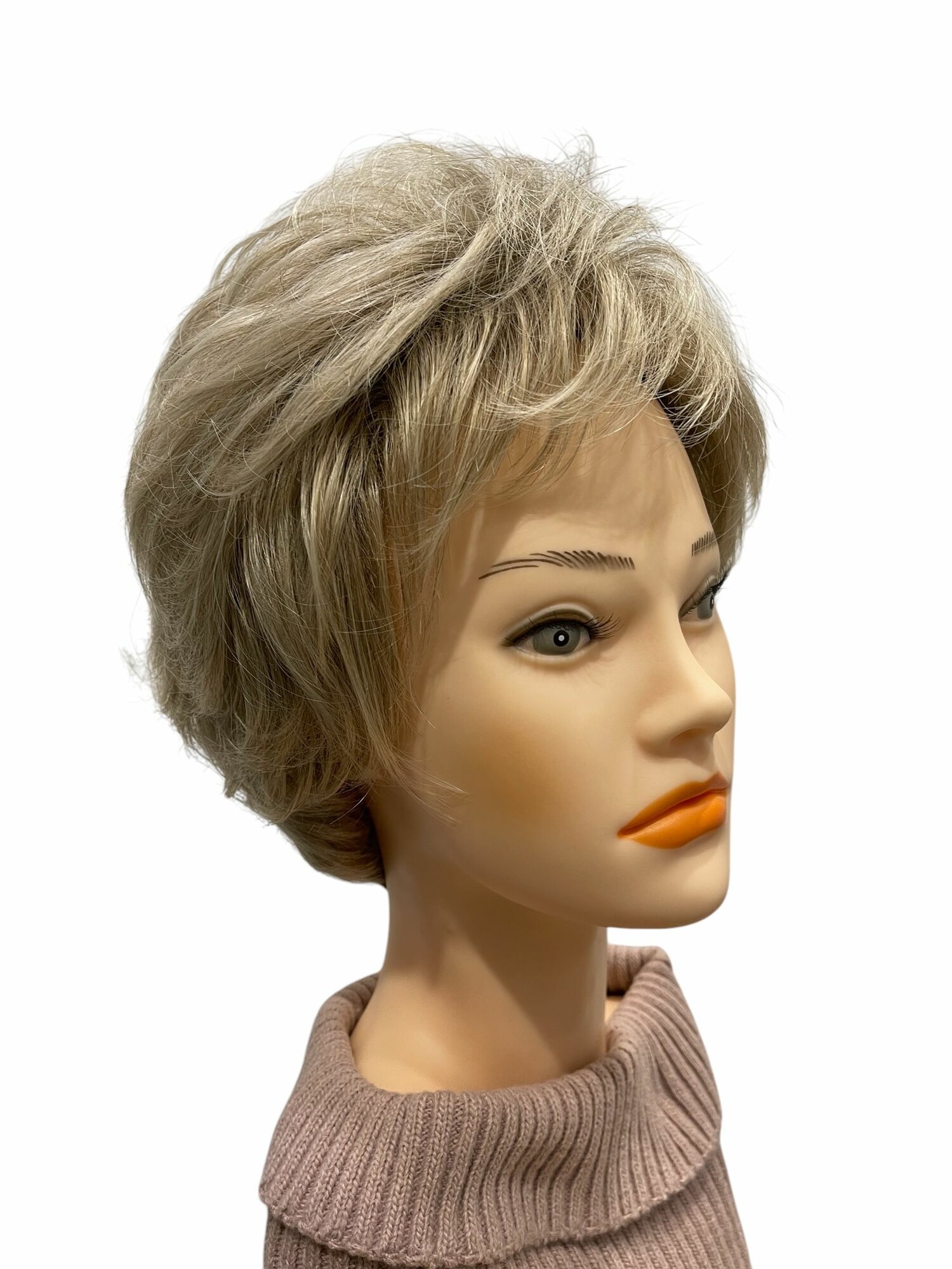 Парик Best Wigs, женский, термоустойчивый, короткая стрижка, пепельный блонд, размер 54-58