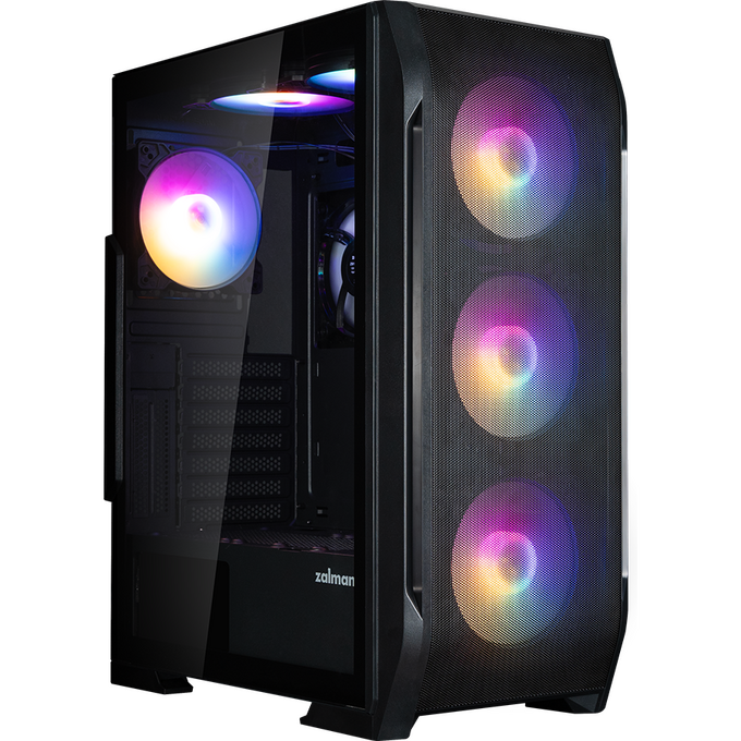 Корпус ZALMAN N7 Plus V2, ATX, Black, Window, 1xCombo (3.5” or 2.5”), 1 x 3.5”, 3 x 2.5”, 2xUSB2.0, 1xUSB3.0, Front 3x120mm RGB, Rear 1x120mm RGB