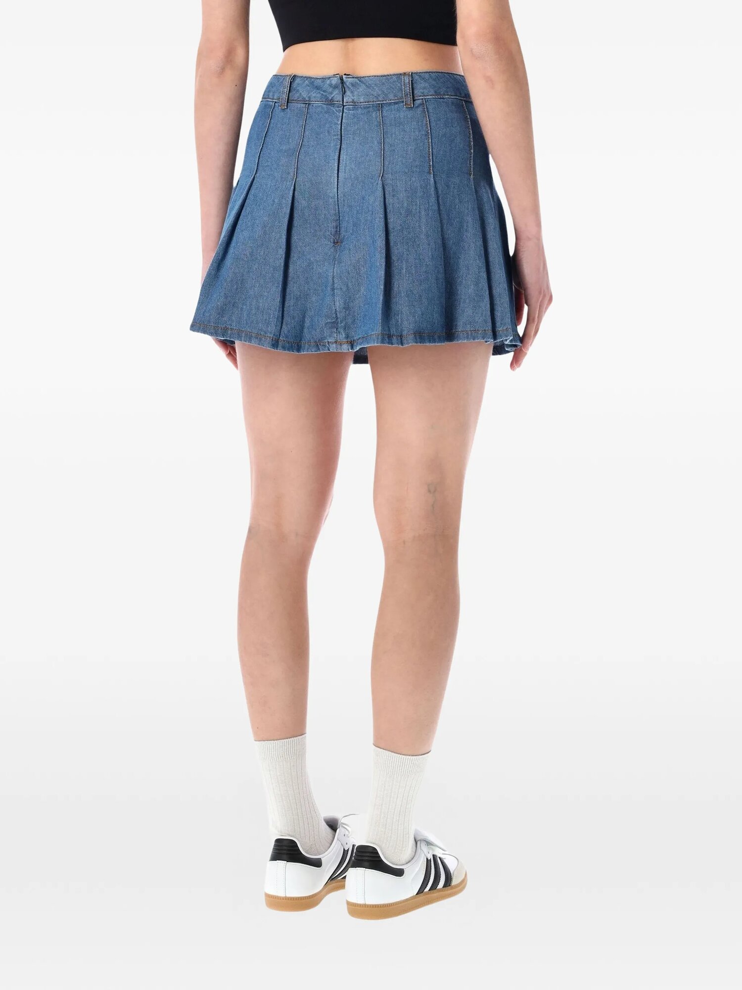 Юбка adidas Pleated denim skirt, размер 12 UK, Синий принт — фото 1