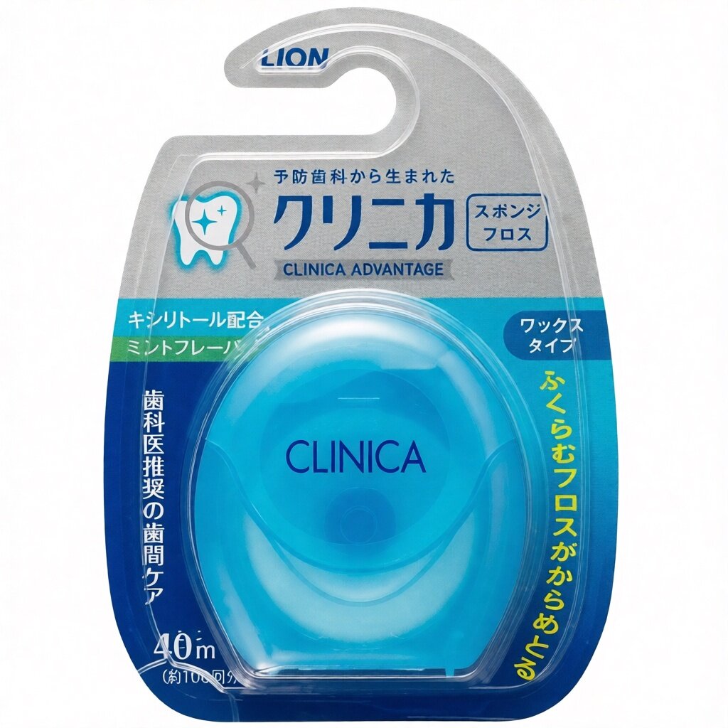 Зубная вощеная нить Lion Япония Clinica Sponge Floss, 40 метров