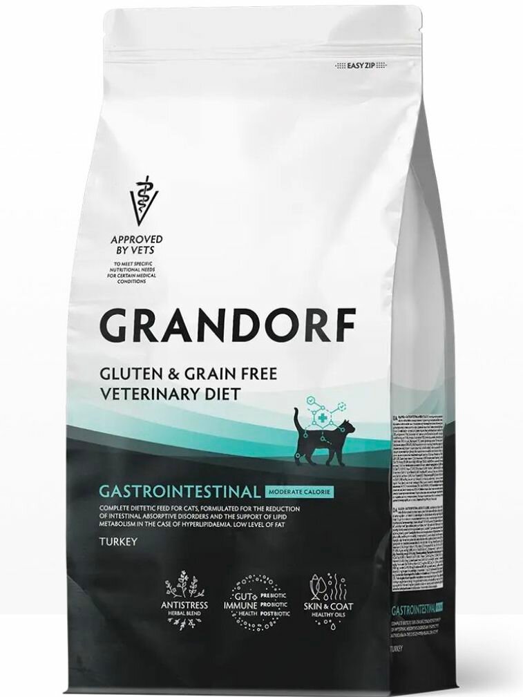 GRANDORF VETERINARY GASTROINTESTINAL MODERATE CALORIE сухой корм для кошек 2кг
