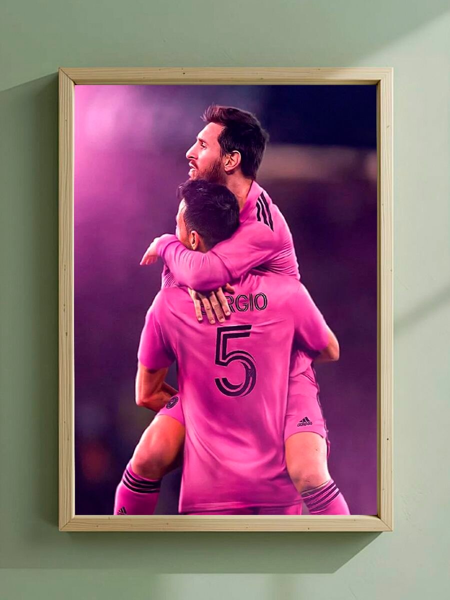 Постер, плакат на стену "Messi Inter Miami, Месси Интер Майами" 42 см х 29,7 см (А3)