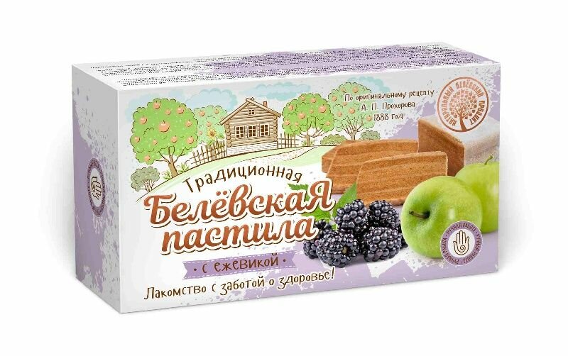 Пастила белевская без сахара - ежевика /картон/ 100г