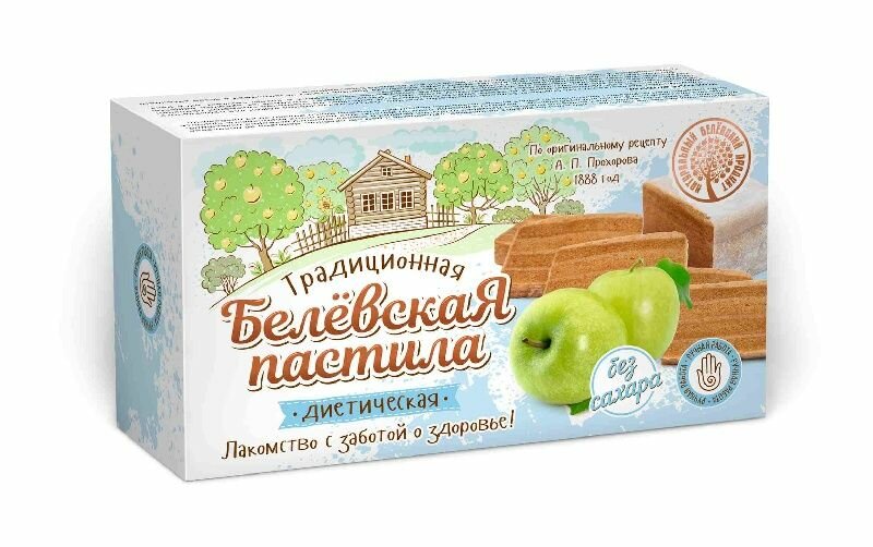 Пастила белевская без сахара - диетическая /картон/ 100г