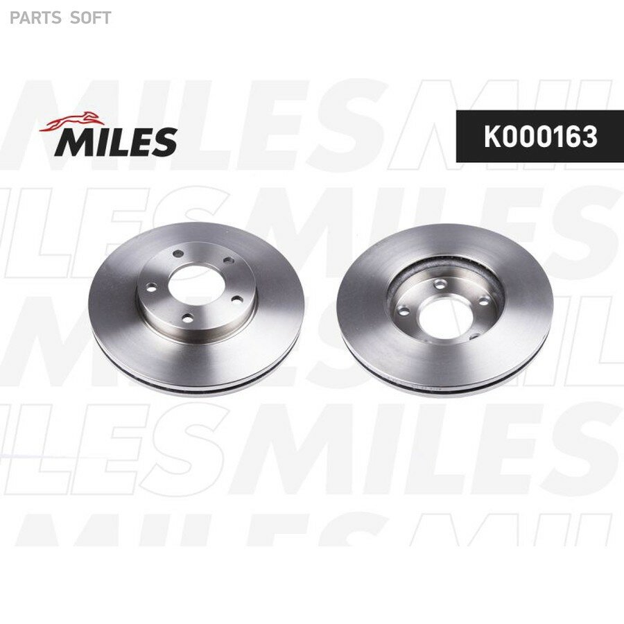 MILES K000163 Диск тормозной MAZDA 3 1.4/1.6 03>/MAZDA 5 15 1.8/2.0/2.0D 03> передний вент. ()