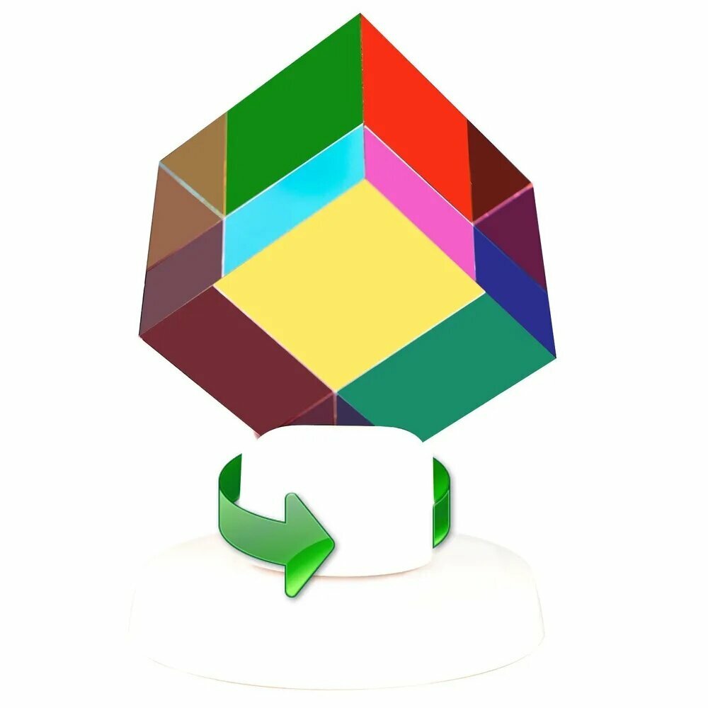 ZhuoChiMall CMY Color Cube с вращающейся подставкой, акриловая призма 40 мм с основанием, украшение для офисного стола, образовательный подарок для детей, бесшумные игрушки Fidget для взрослых