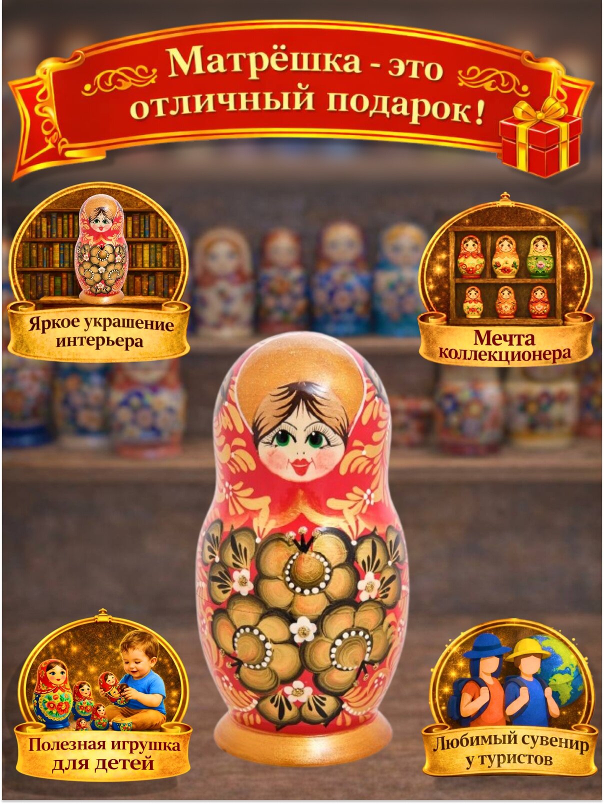 Матрешка Злата-солнышко — фото 1