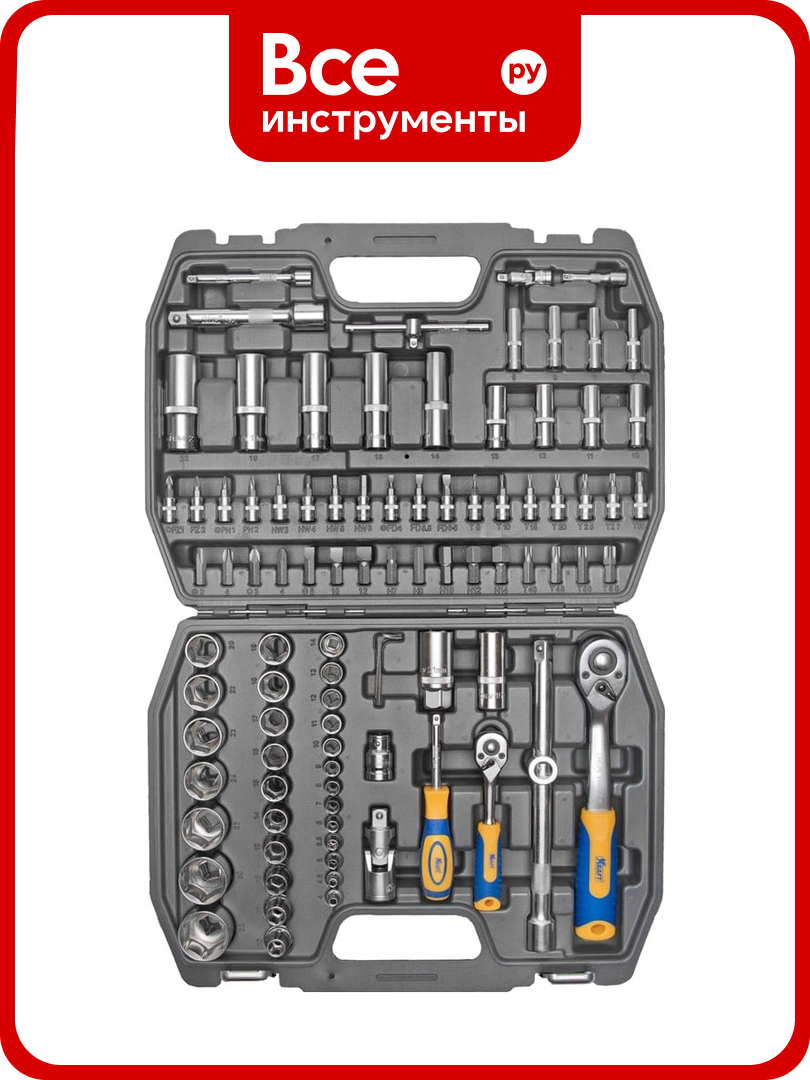 Набор инструмента 1/2 Dr и 1/4 Dr 94 предмета KRAFT KT 700306