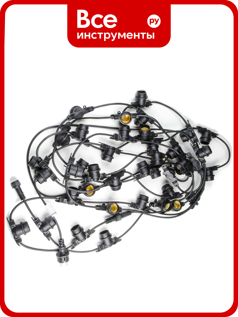 Гирлянда Uniel UDL-K110 40/E27/10M IP65 BLACK BELT-LIGHT Белт-лайт, 10 м + 1,5м сетевой шнур UL-00006440