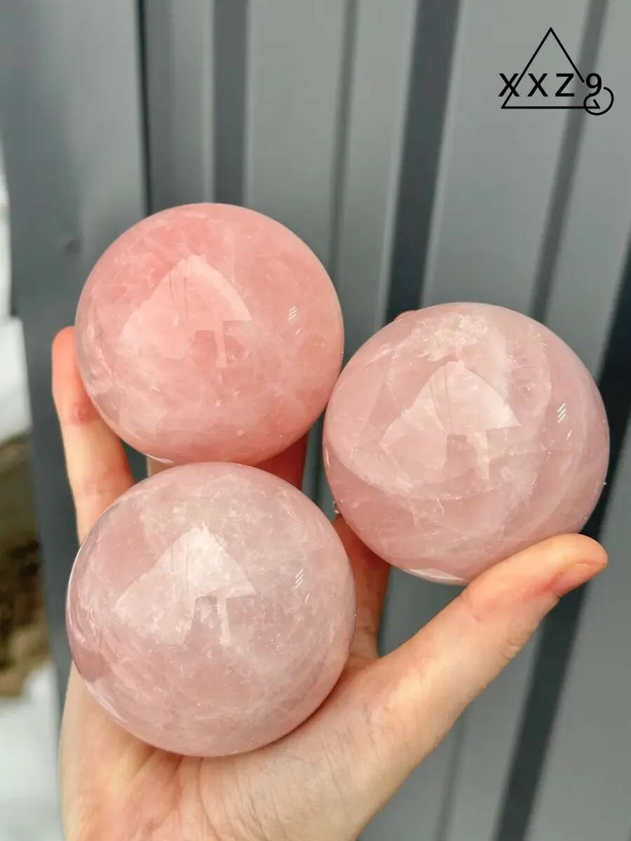 Талисман Оберег/Кварц розовый шар, камень натуральный-6CM