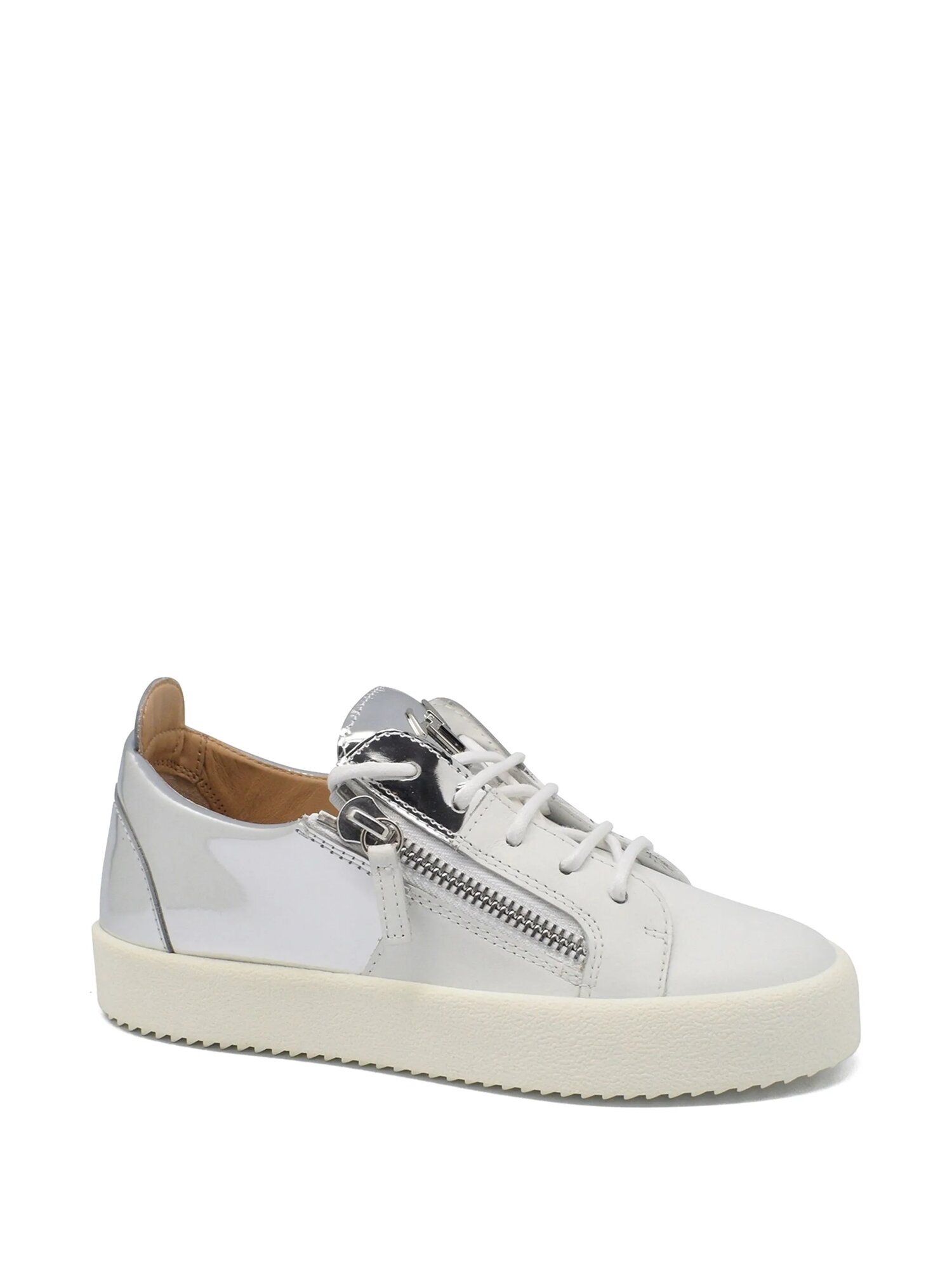 Кроссовки Giuseppe Zanotti Double Zip, размер 37 EU, бежевый/белый — фото 1
