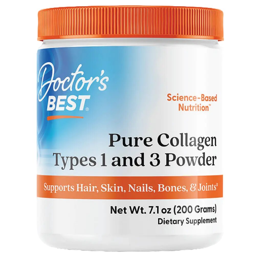 Doctor's Best Коллаген 1 и 3 типа / Collagen Types 1 and 3 порошок в банках с мерной ложкой 200 г 1 шт