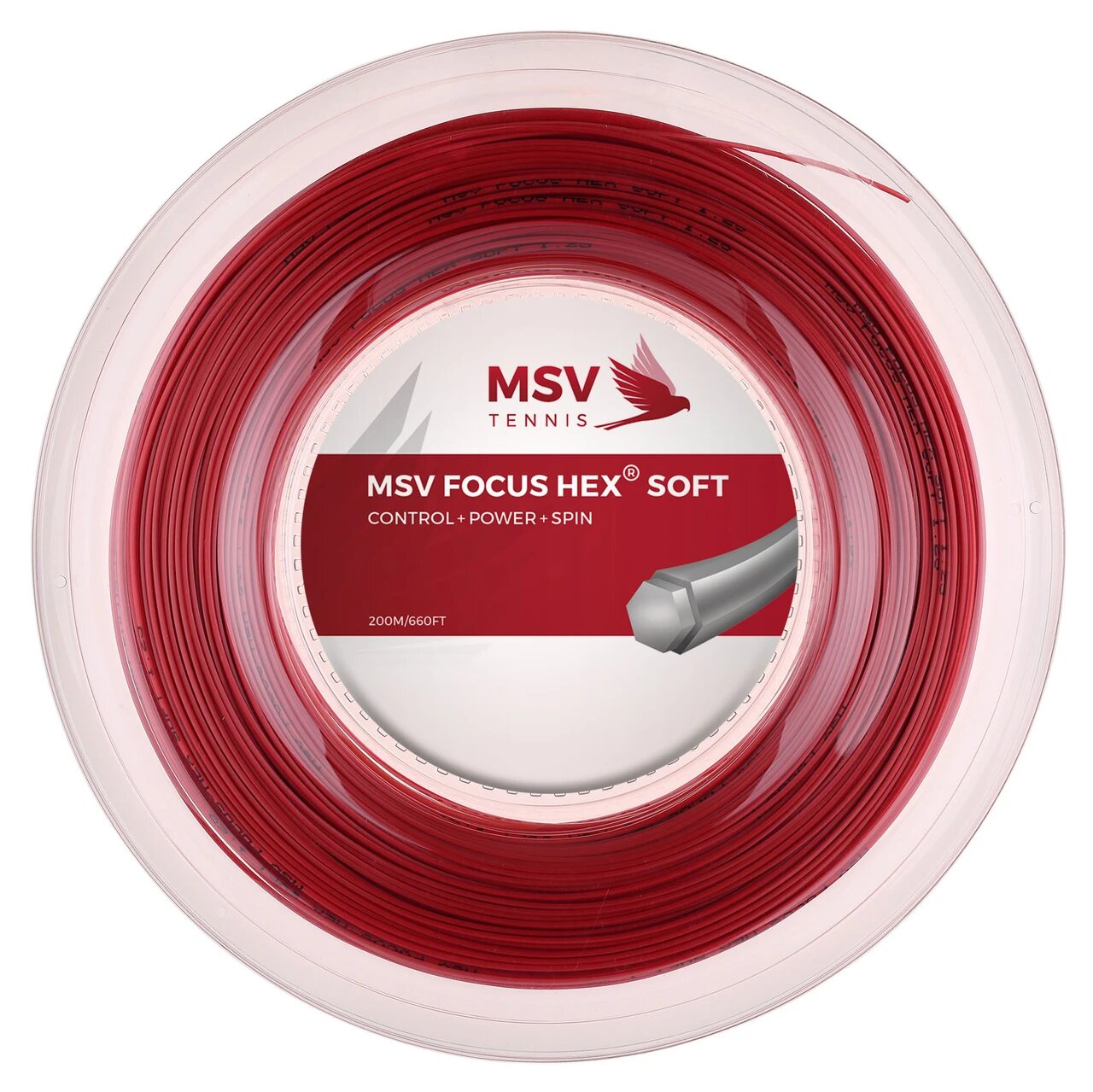 Теннисная струна MSV Focus Hex Soft 1.25мм красный (нарезка 12 метров)