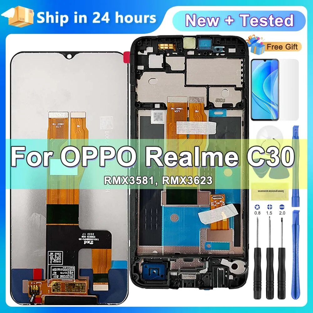 Дисплей для OPPO Realme C30 Black With Frame 6.5"