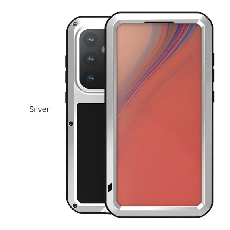 Силиконовый чехол Love Mei для телефона Samsung S25 S24 FE S23 U Baile S22 S21 S22 Plus, серебристый