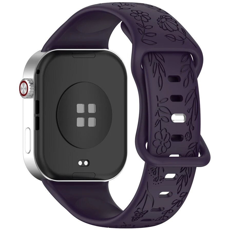 Ремешок для умных часов ATOPKEY с 3D цветами Фиолетовый, For Mi Band 8 9 Pro, Dark Cherry