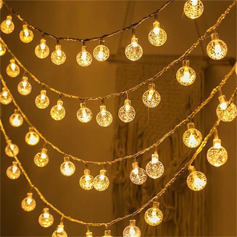 Гирлянда светодиодная хрустальный шар, Warm White, 3m 20LEDs