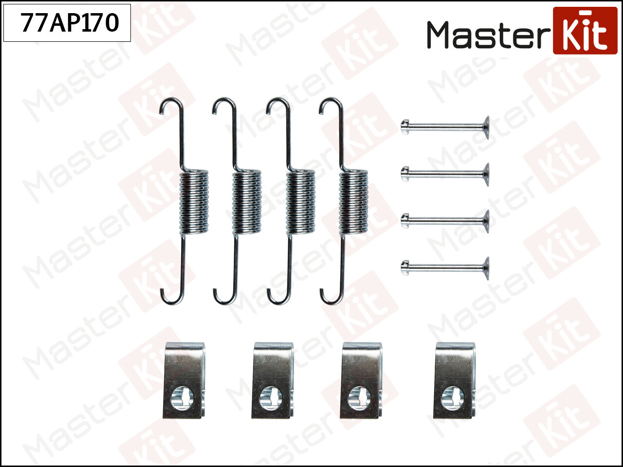 Комплект установочный барабанных колодок Honda ACCORD, VIII, CU 2008 - MasterKit 77AP170