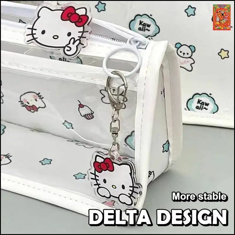 Пенал Hello Kitty прямоугольный с принцессами и феями для девочек, школьная косметичка разноцветная — фото 1