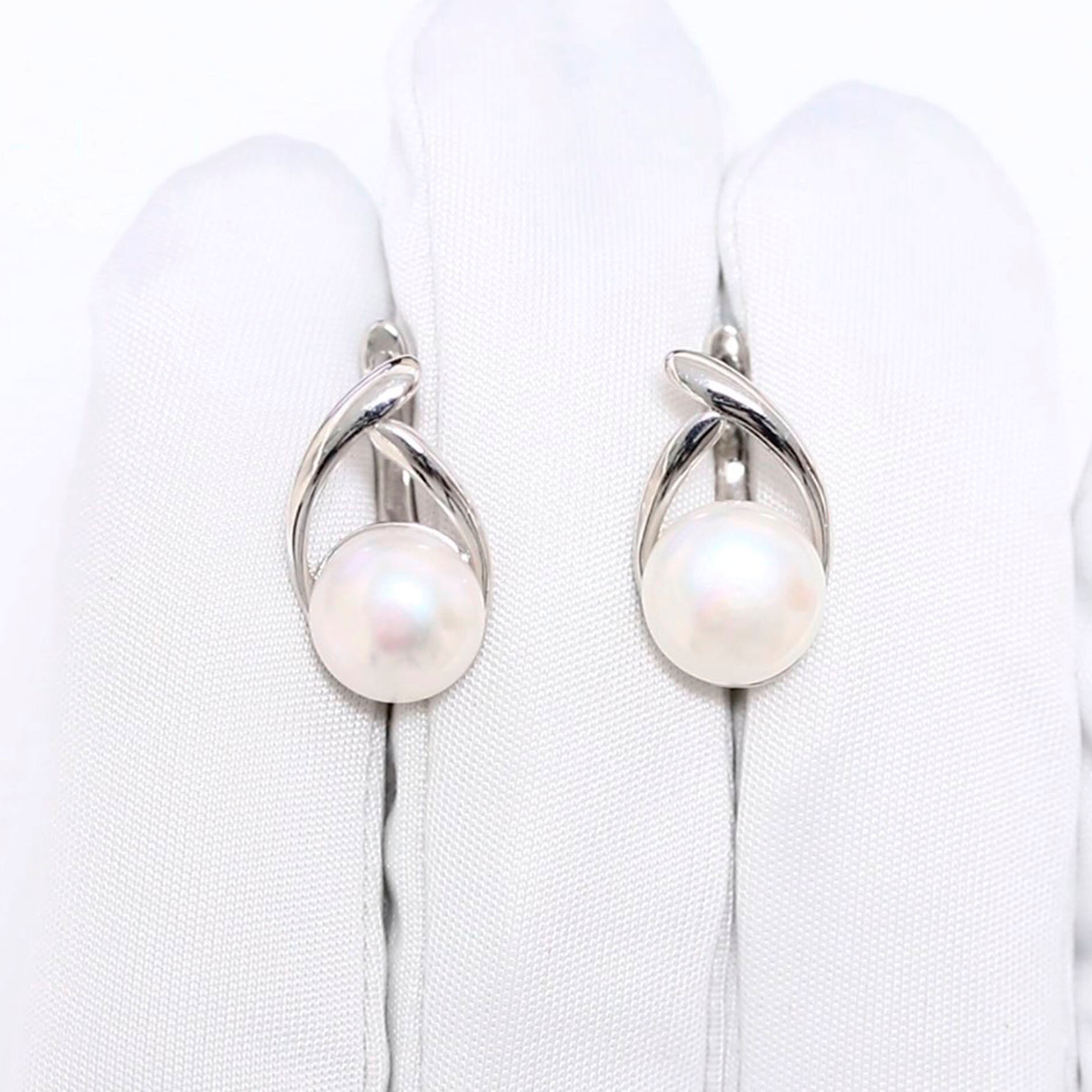 Серьги Diamant online, серебро, 925 проба, родирование, жемчуг