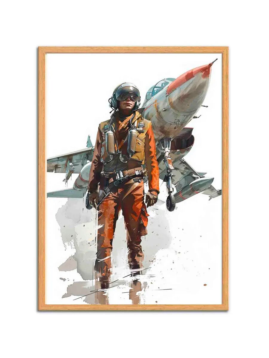 Пилот-животное-сокол 3, Плакат 30x42см