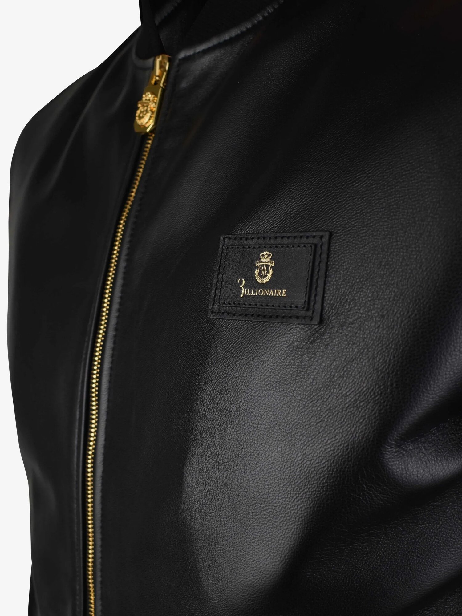 Куртка Billionaire Logo-patch leather jacket, размер 46 — фото 1