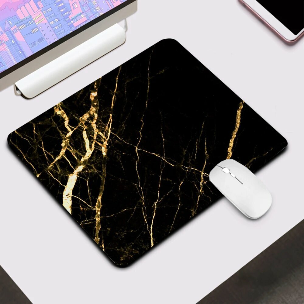 NBDRUICAI коврики для мыши мраморный рисунок Черный, LockEdge220x180x2mm, A6