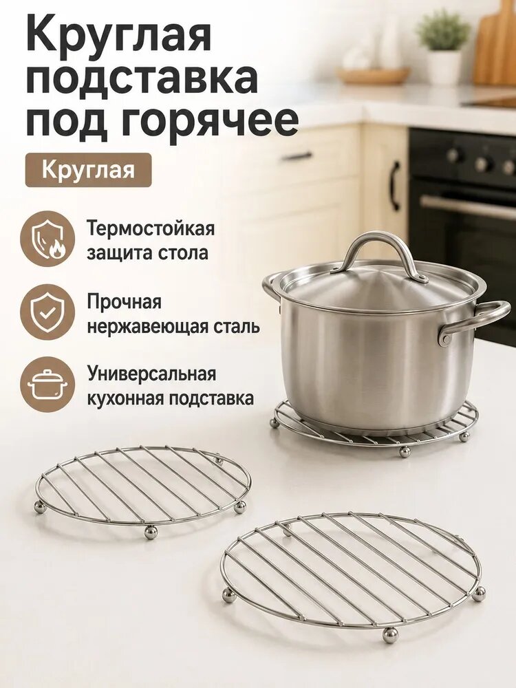 Подставка под горячее "Круглая подставка под горячее", 18 см х 18 см, 1 шт