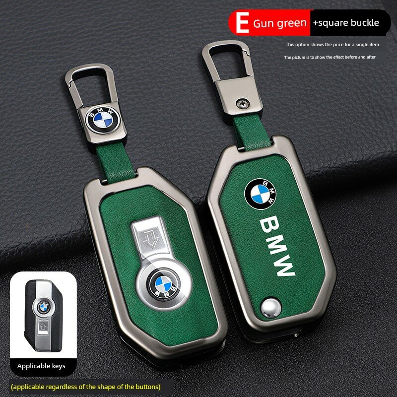 Чехол для ключей мотоцикла BMW R1250GS Waterbird ADV с металлическим корпусом Gunmetal Green и квадратной застежкой