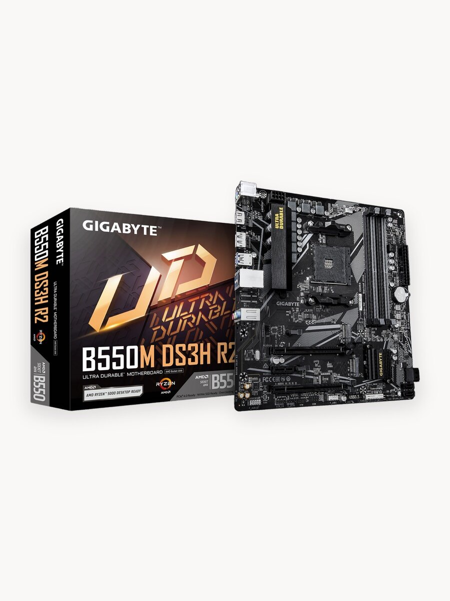 Материнская плата Gigabyte B550M DS3H R2, AM4, AMD B550, Micro-ATX, RTL (B550M DS3H R2)