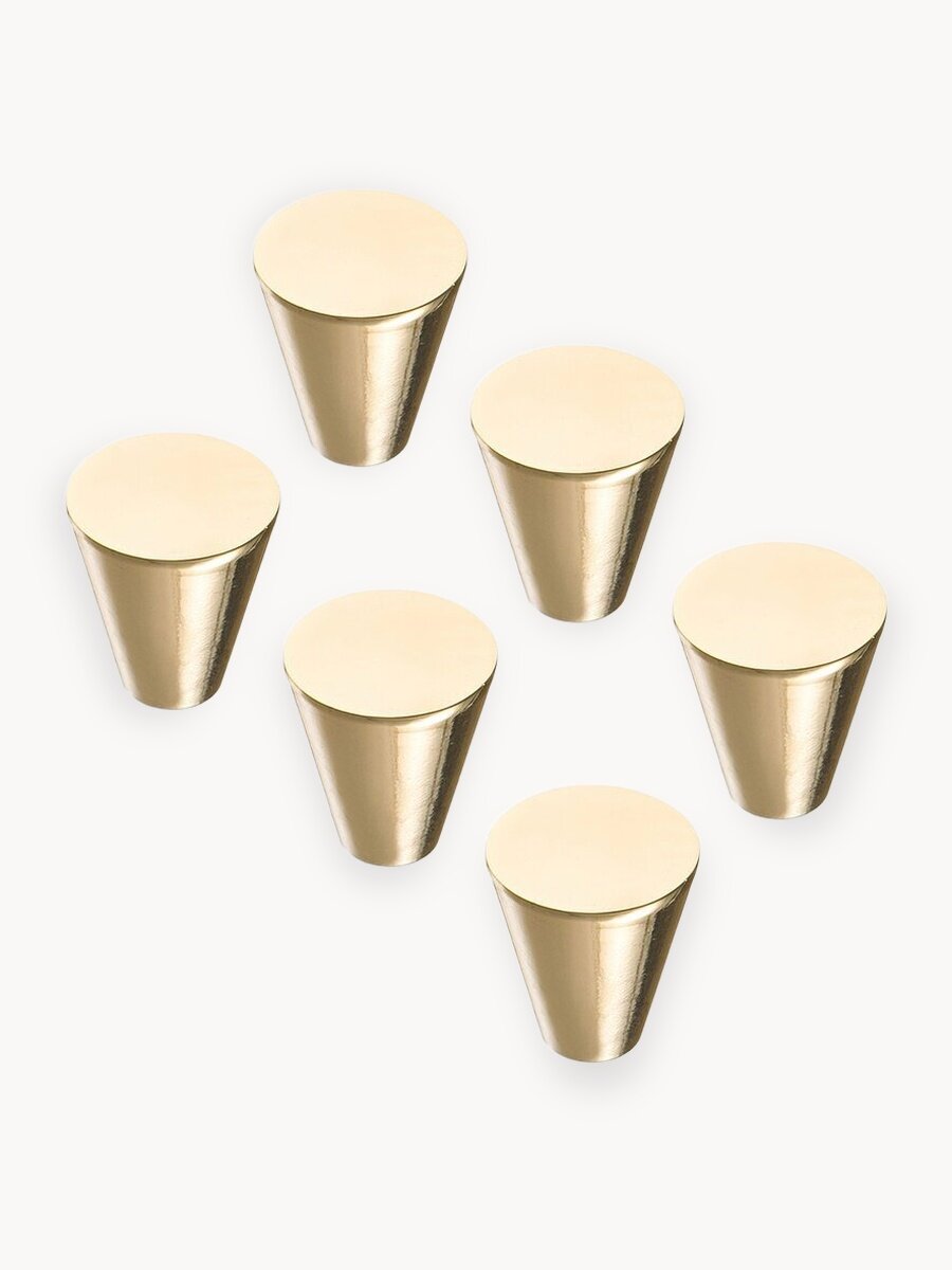 Комплект из 6 шт. ручка-кнопка Kerron, ЦАМ, цвет золото, K-1030 OT