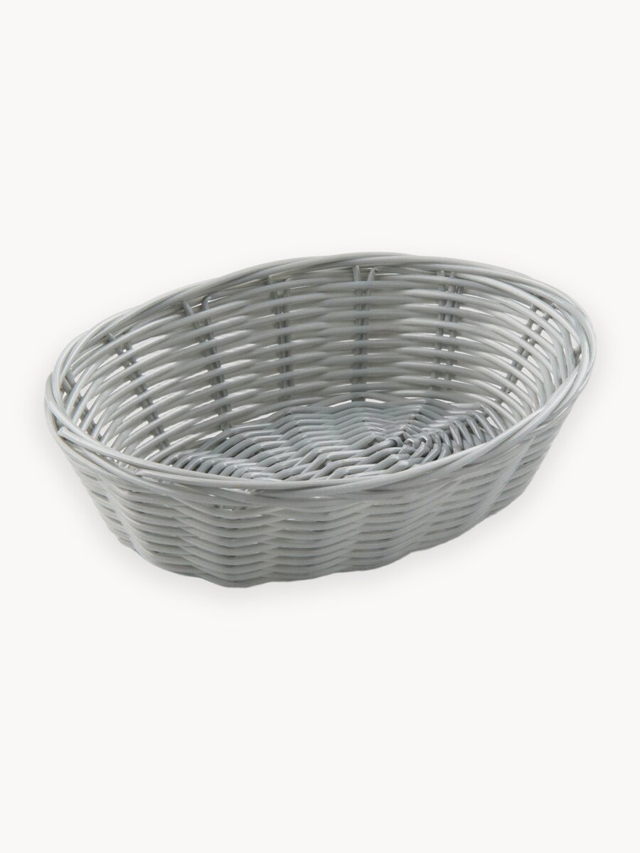 Корзинка для фруктов и хлеба Доляна «Плуг», 18×13×5 см, пластик, плетёная, серая